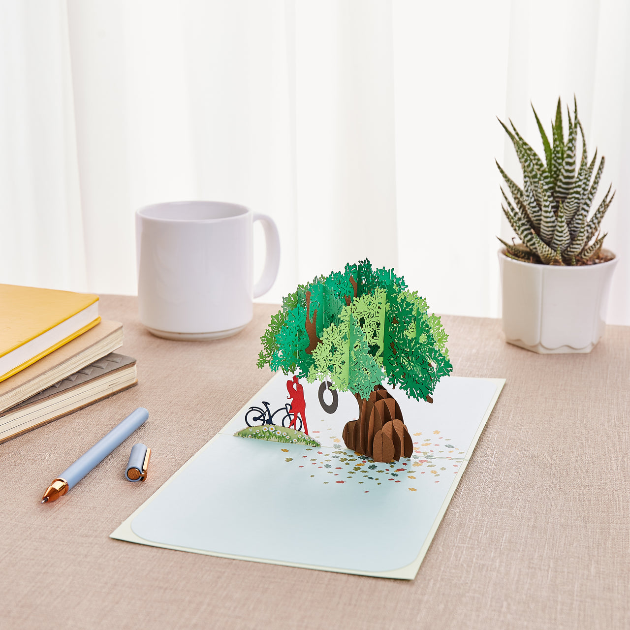 Love Tree Pop Up Card, Wedding Card, Kissing Couple Card, Valentine ...